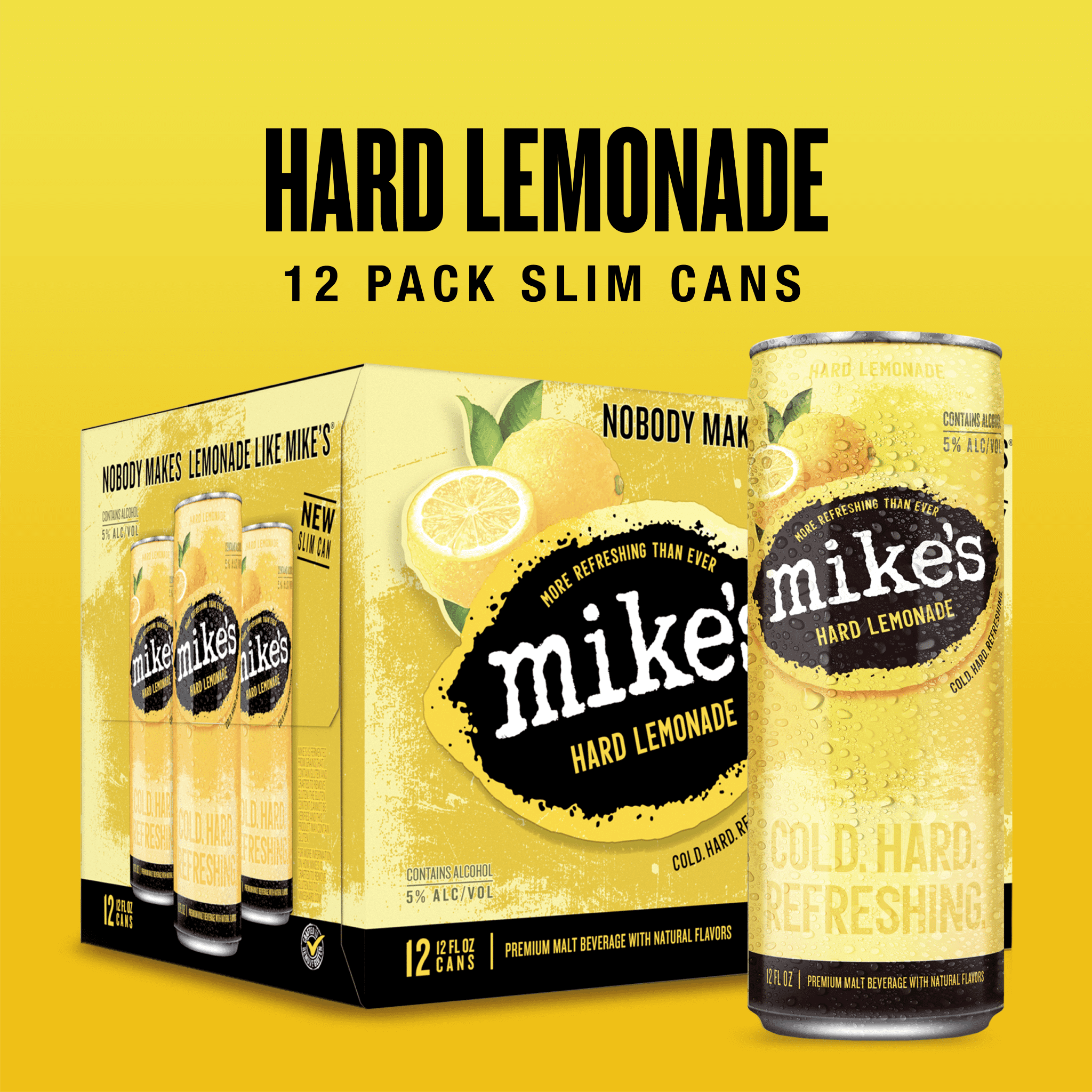 Mike's Hard Lemonade 12 pack Sleek Cans, 5% ABV - Walmart.com