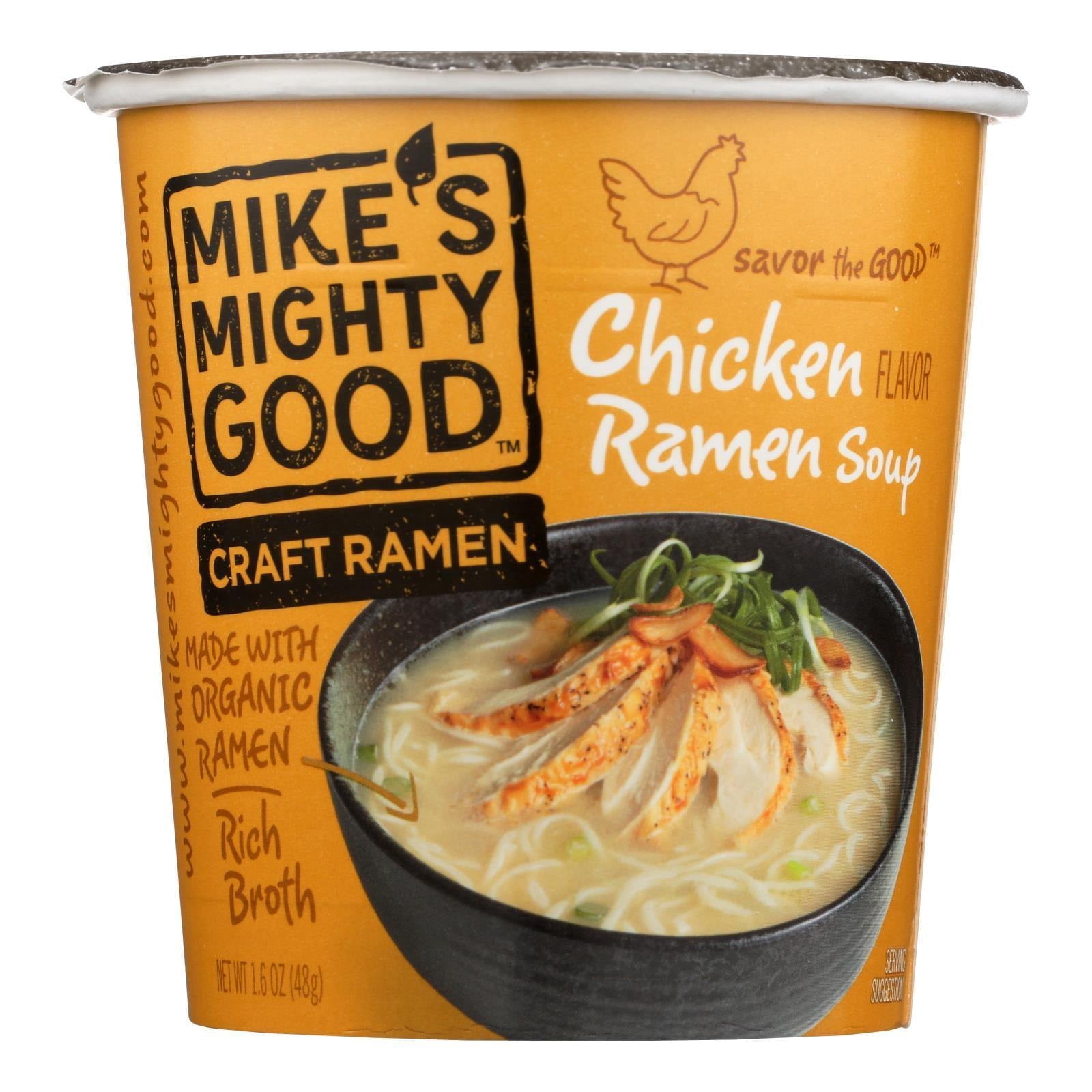 Mike's Mighty Good Chicken Ramen Soup, 1.6 OZ, Case of 6 - Walmart.com