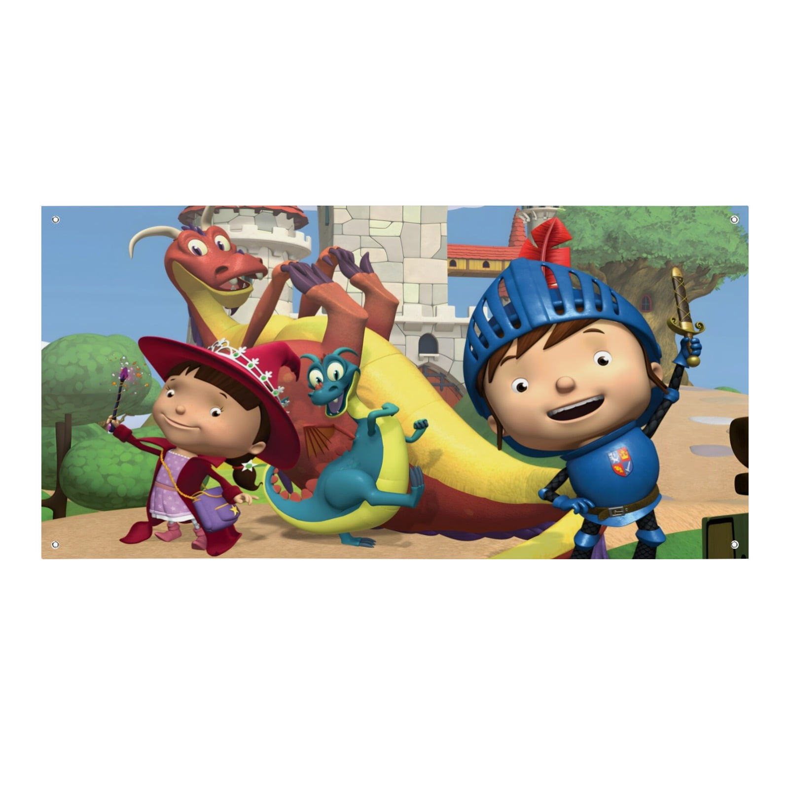 Mike the Knight-Theme Backdrops Banner Birthday Party Decor Supplies ...