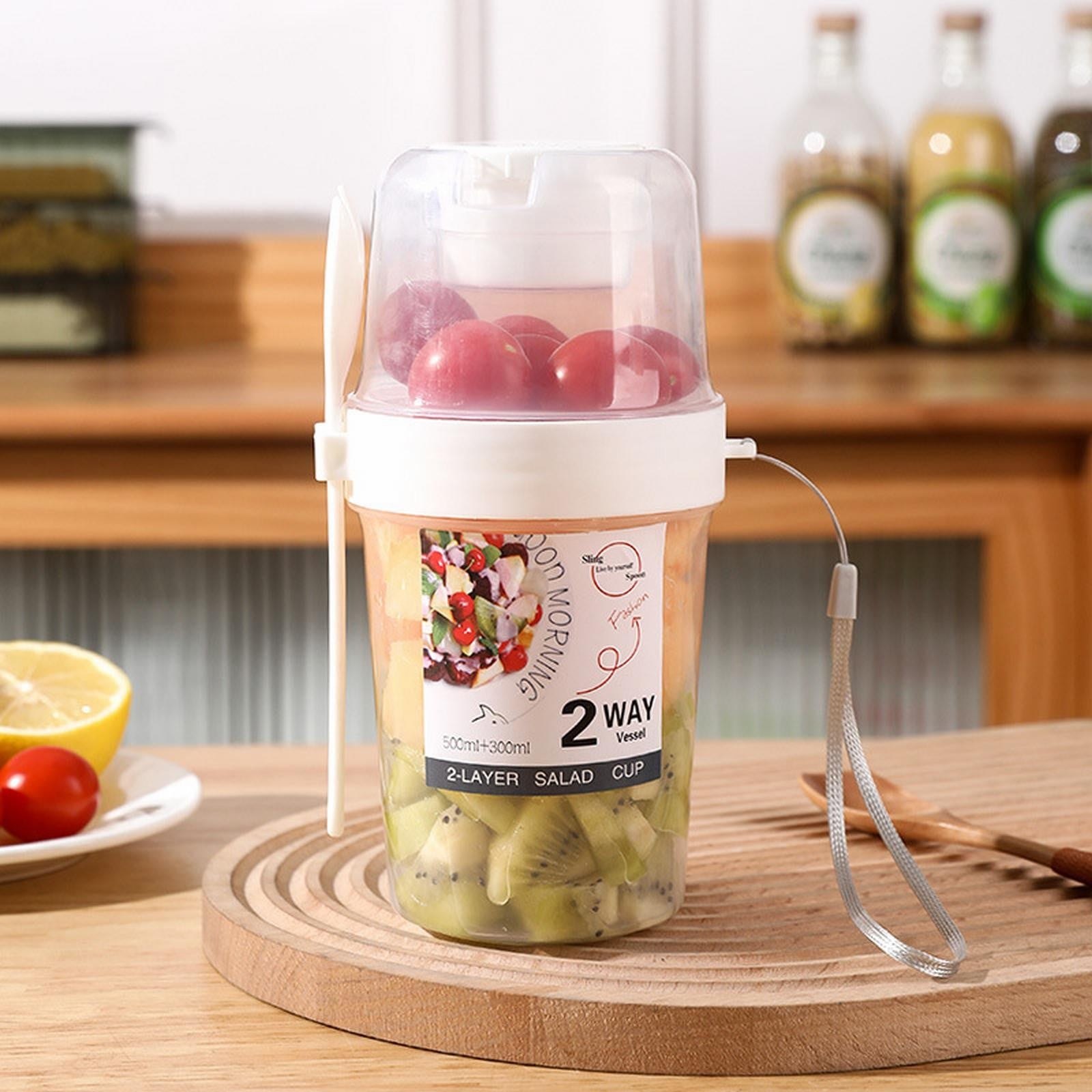 Mikease Kitchen Cups Salad Shaker Cup Container for Lunch Breakfast ...