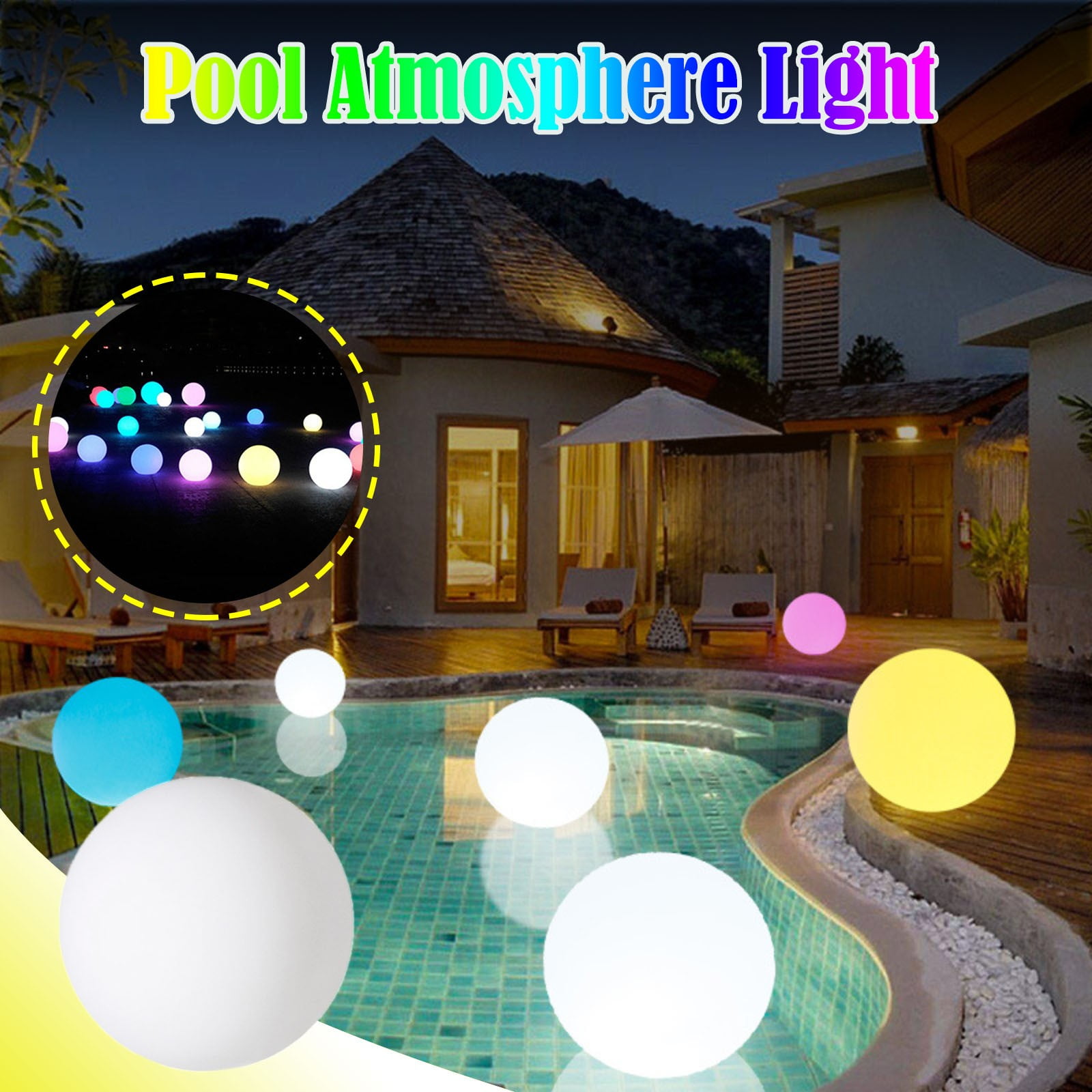 Mikease LED Floating Light Swimming Pool Light Garden Landscape Ball ...