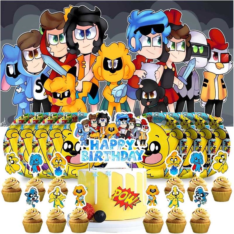 Mikecrack Birthday Supplies Plates Decorations Decor Backdrop Banner ...