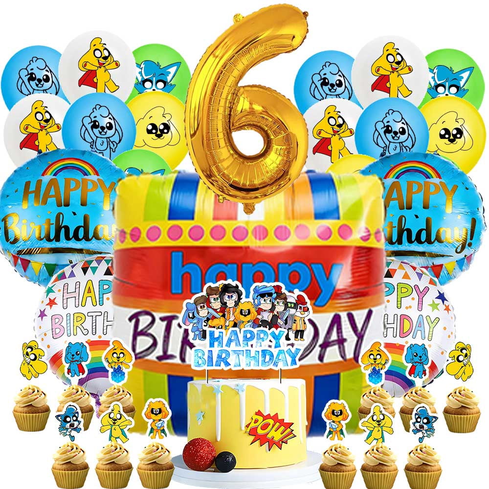 Mikecrack Party Supplies 6th Decor Kit Balloons Birthday Cake Topper ...