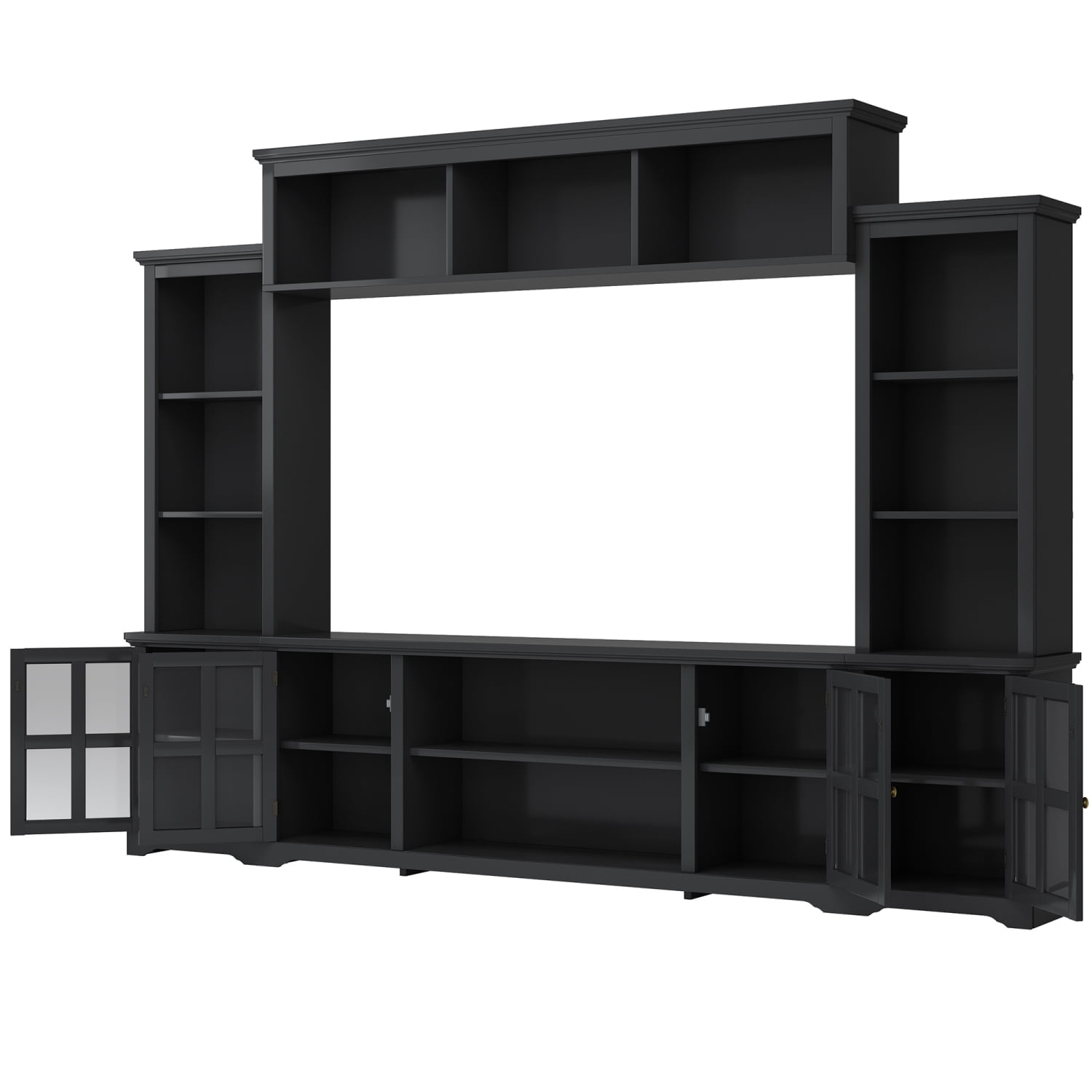 Mikeor Furniture Minimalism Style Entertainment Wall Unit with Bridge ...