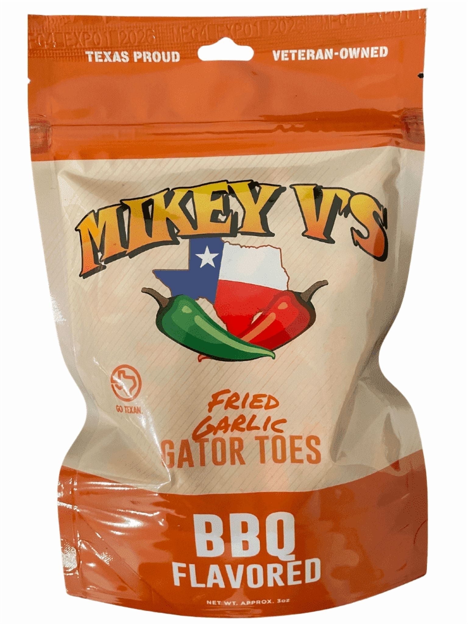 Mikey V's BBQ Gator Toes, 3.9 oz - Deep Fried Whole Garlic Cloves with ...