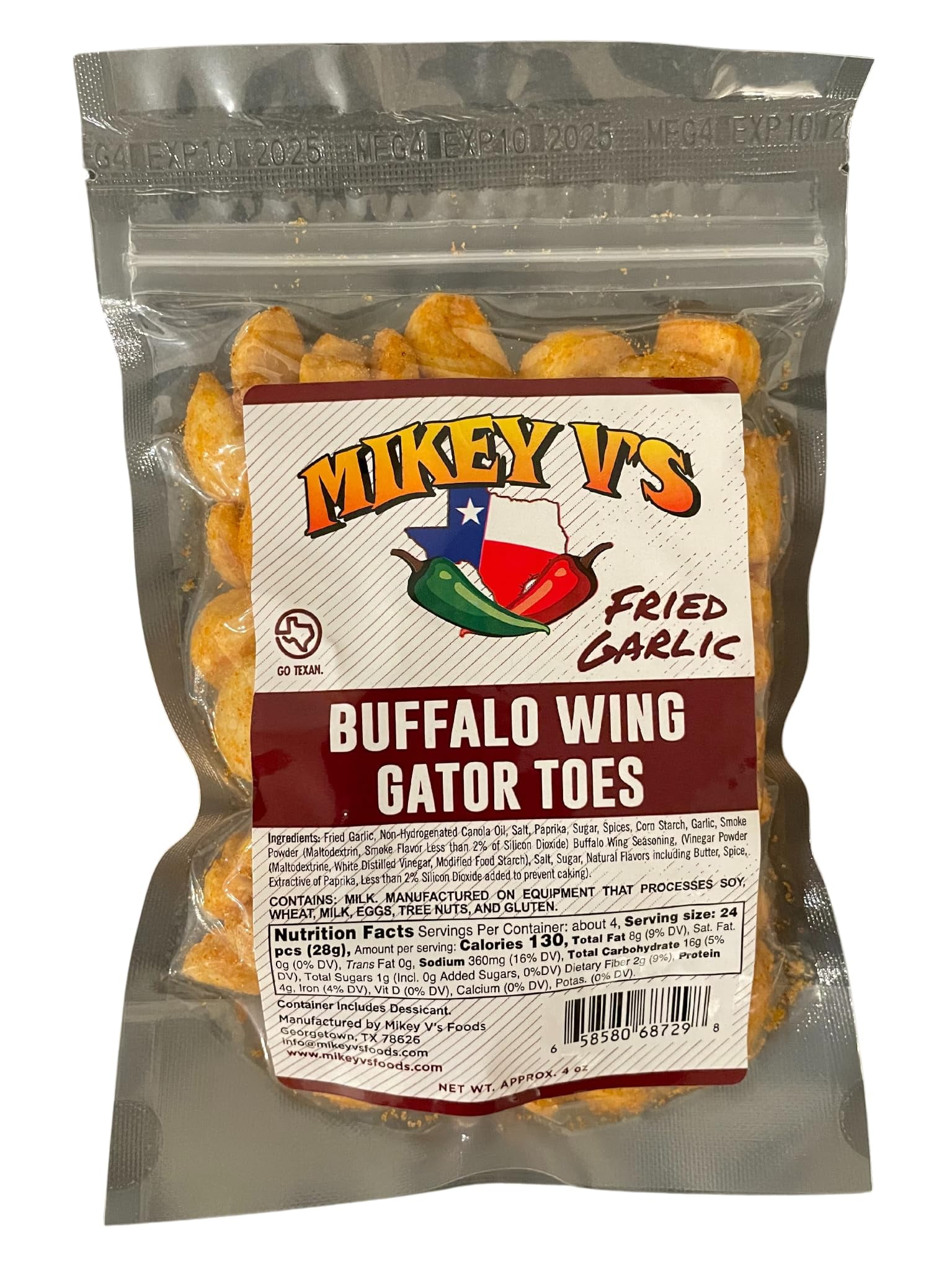 Mikey V's Buffalo Wings KEF16 "Gator Toes", Deep Fried Garlic Snacks, 3 ...