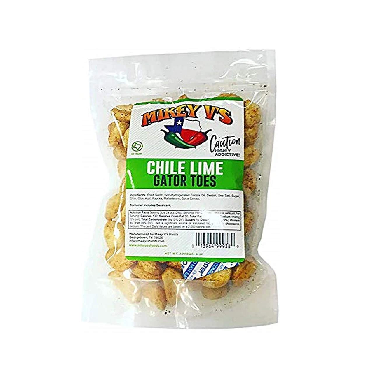 Mikey V's ChileITSC Lime "Gator Toes", Deep Fried Garlic Snacks, 3.9oz ...