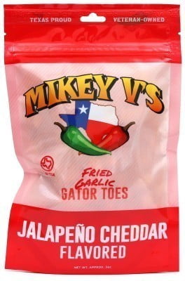 Mikey V's Jalapeno Cheddar "Gator Toes", Deep Fried Garlic Snacks, 4oz ...