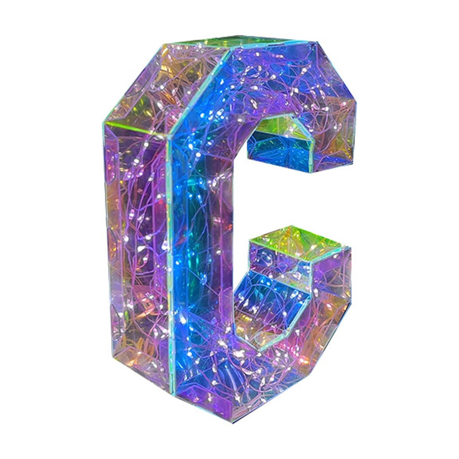 SLYNSHome 2024 New Christmas Colorful LED Letter Lights,Xmas Iridescent ...