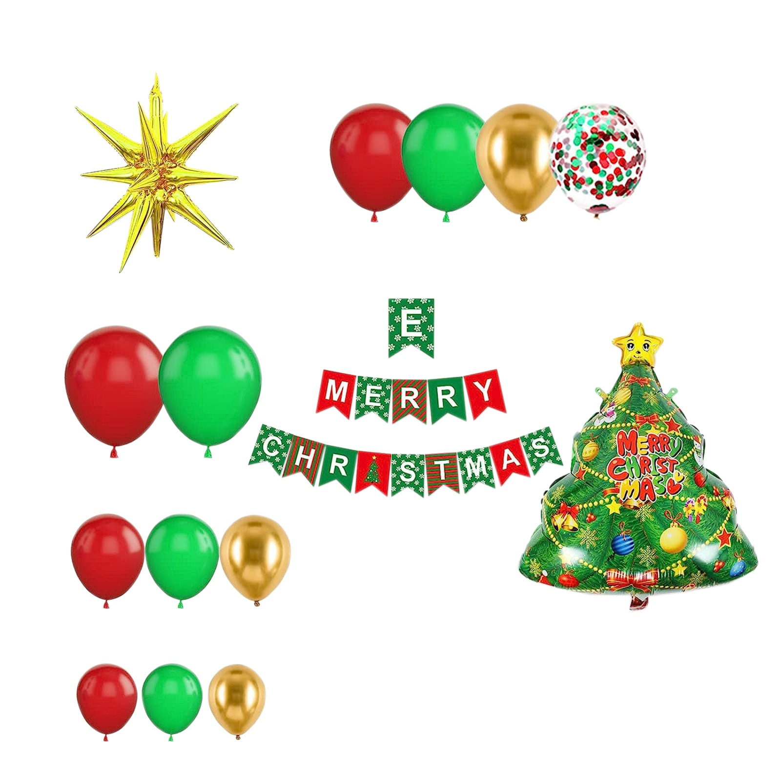 Mikhai Clearance Christmas Balloons Garland Arch Kit,Include Merry Christmas Banner Xmas Tree ...