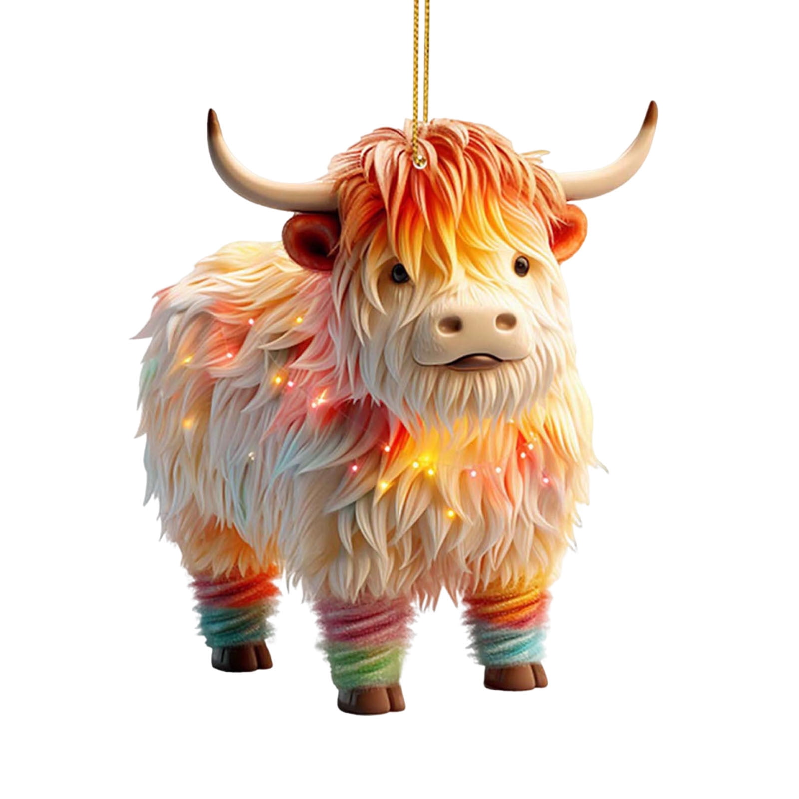 Mikhai Clearance Christmas Cow Ornaments,3.1 Inch Cute Colorful Cattle ...