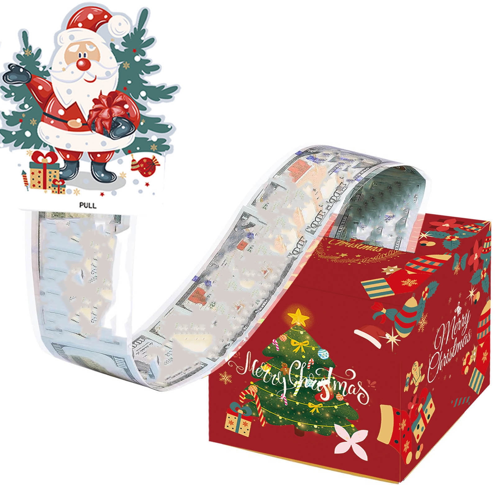 SLYNSHome Clearance Christmas Money Box for Cash Gift Pull,Surprise ...