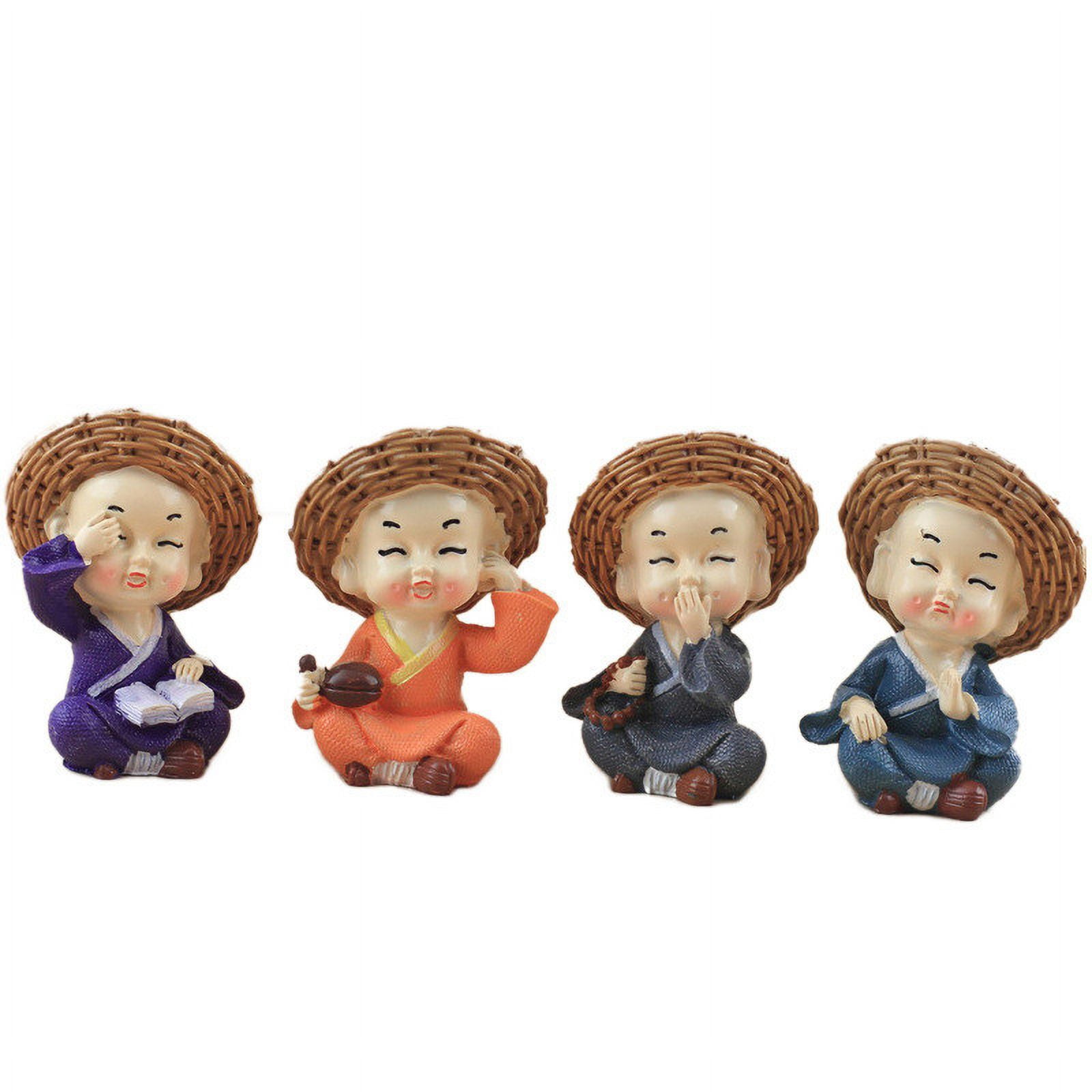 SLYNSHome Cute Little Monks Set Mini Buddha Statue Monks Figurine ...