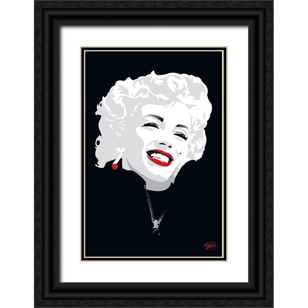 Miki 17x24 Black Ornate Wood Framed with Double Matting Museum Art Print Titled - Miki Marilyn ...