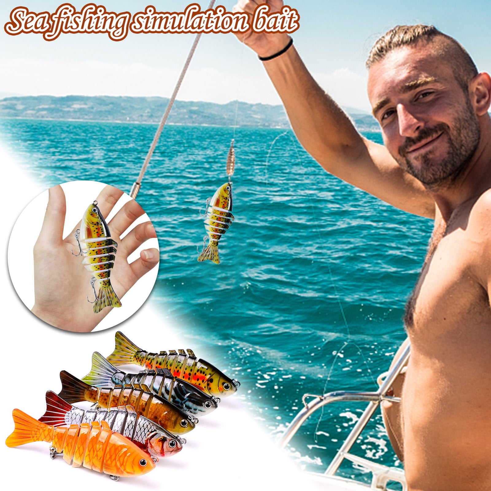 Mikilon 4" Spring Shad Multi Jointed Swimbait Bass Fishing Lure Bait Hard Slow Fast Sinking Life ...