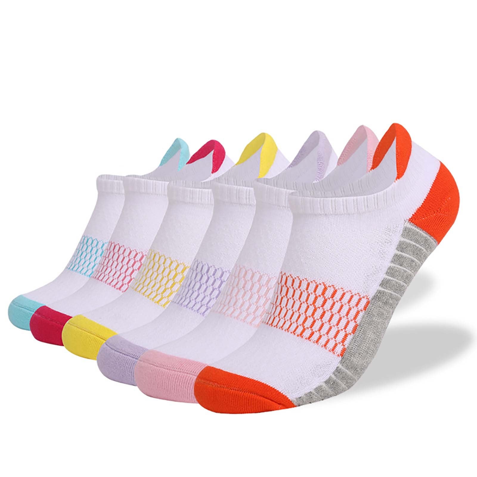 Mikilon 6 Pack No Show Socks for Men Patchwork Color Socks Comfortable ...