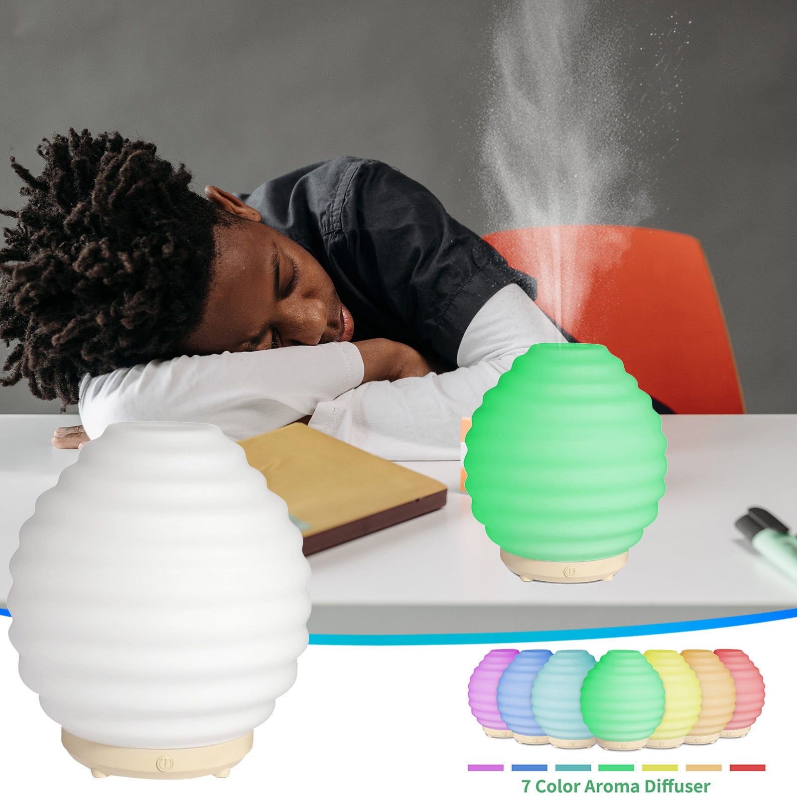 Mikilon Art Glass Essential Oil Diffuser - 160ml Ultrasonic Cool Mist ...