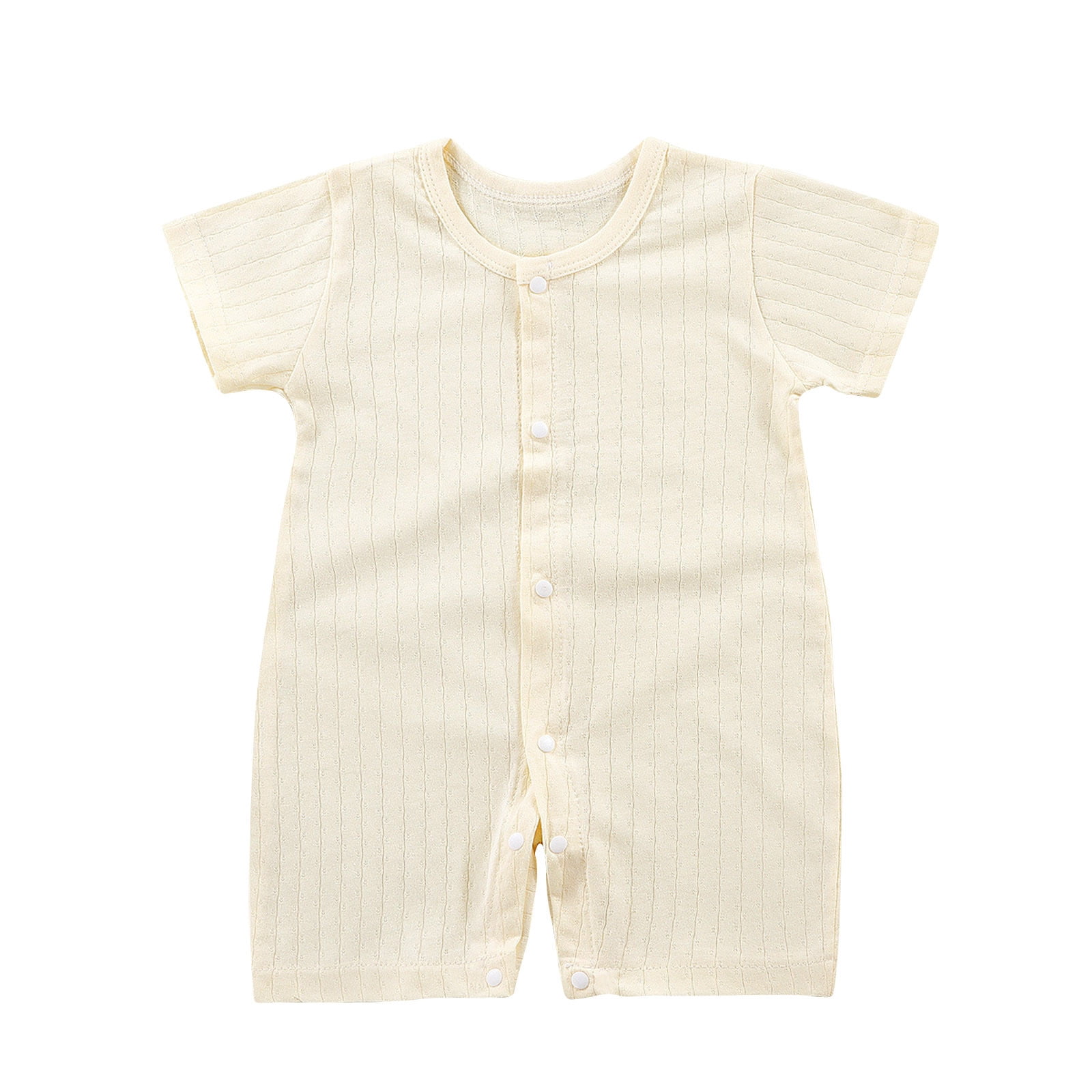 Mikilon Babys Spring Romperss Comfortable Button-Up Rompers Solid Color ...