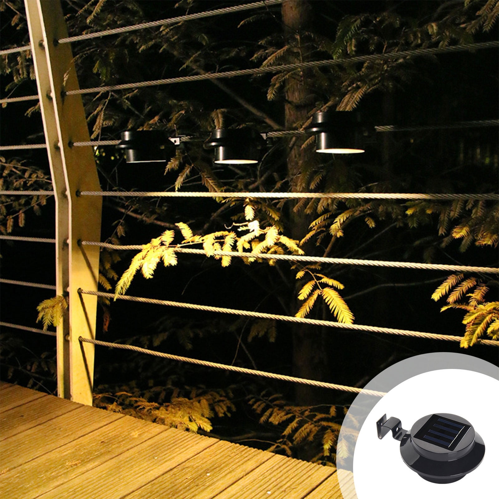 Mikilon Black Solar Powered Gutter Lights Outdoor Decorative Waterproof ...