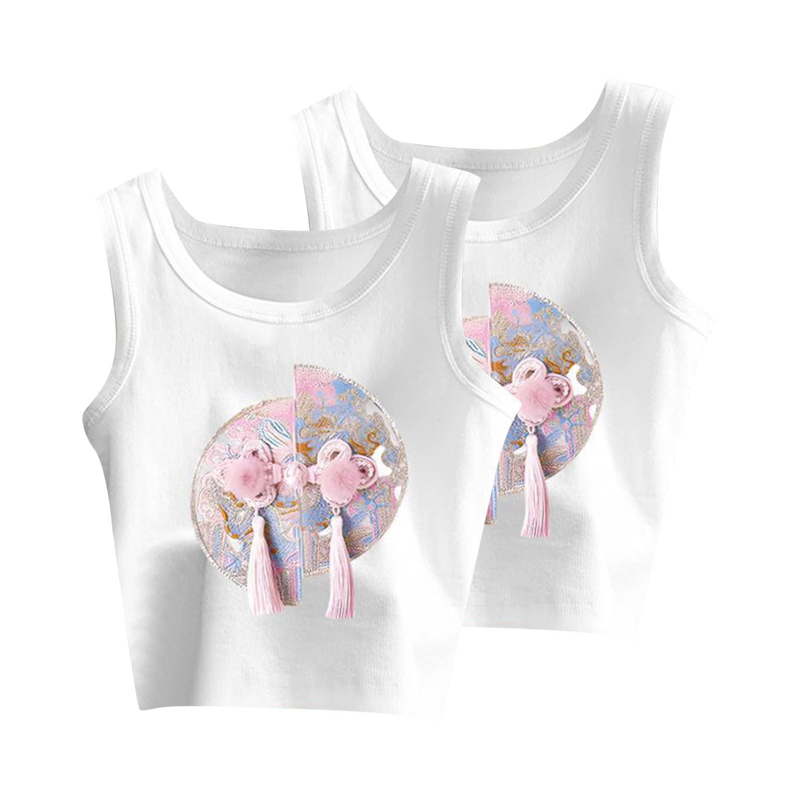 Mikilon Breathable Cotton Girls'Summer Soft Adorable Sleeveless Tanks ...