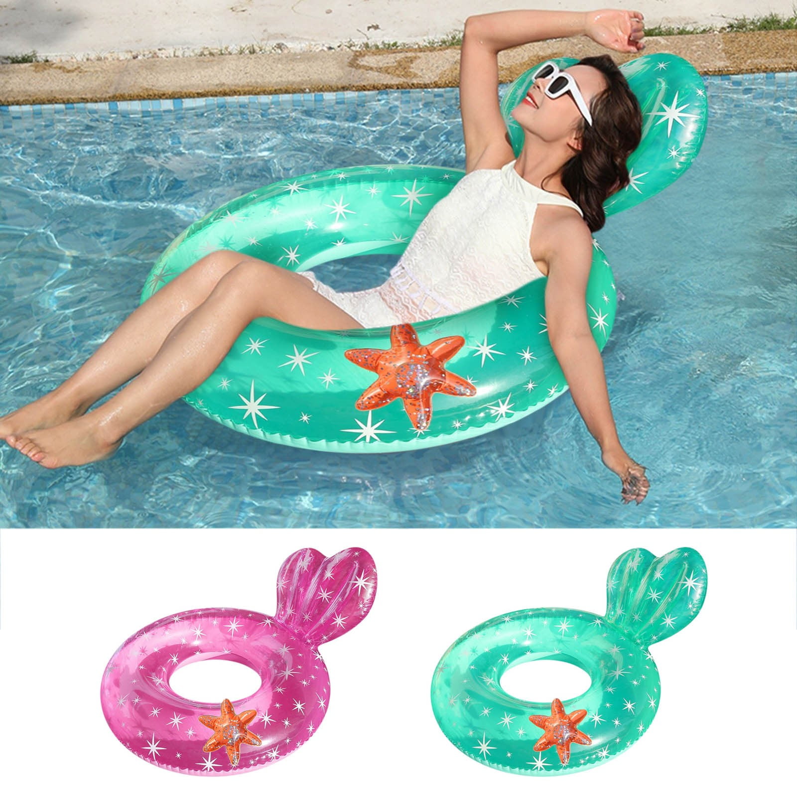 Mikilon Children Swimming Ring, Inflatable Pool Floats Swim Tube Raft Toy With Fruits Mermaid ...