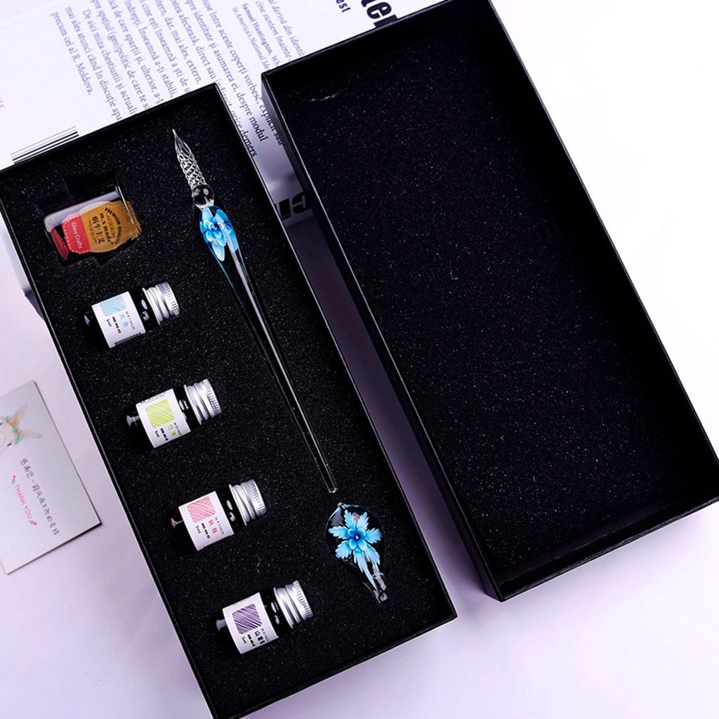 Mikilon Crystal Pen Handmade Glass Dip Pen Set, Creative Business ...