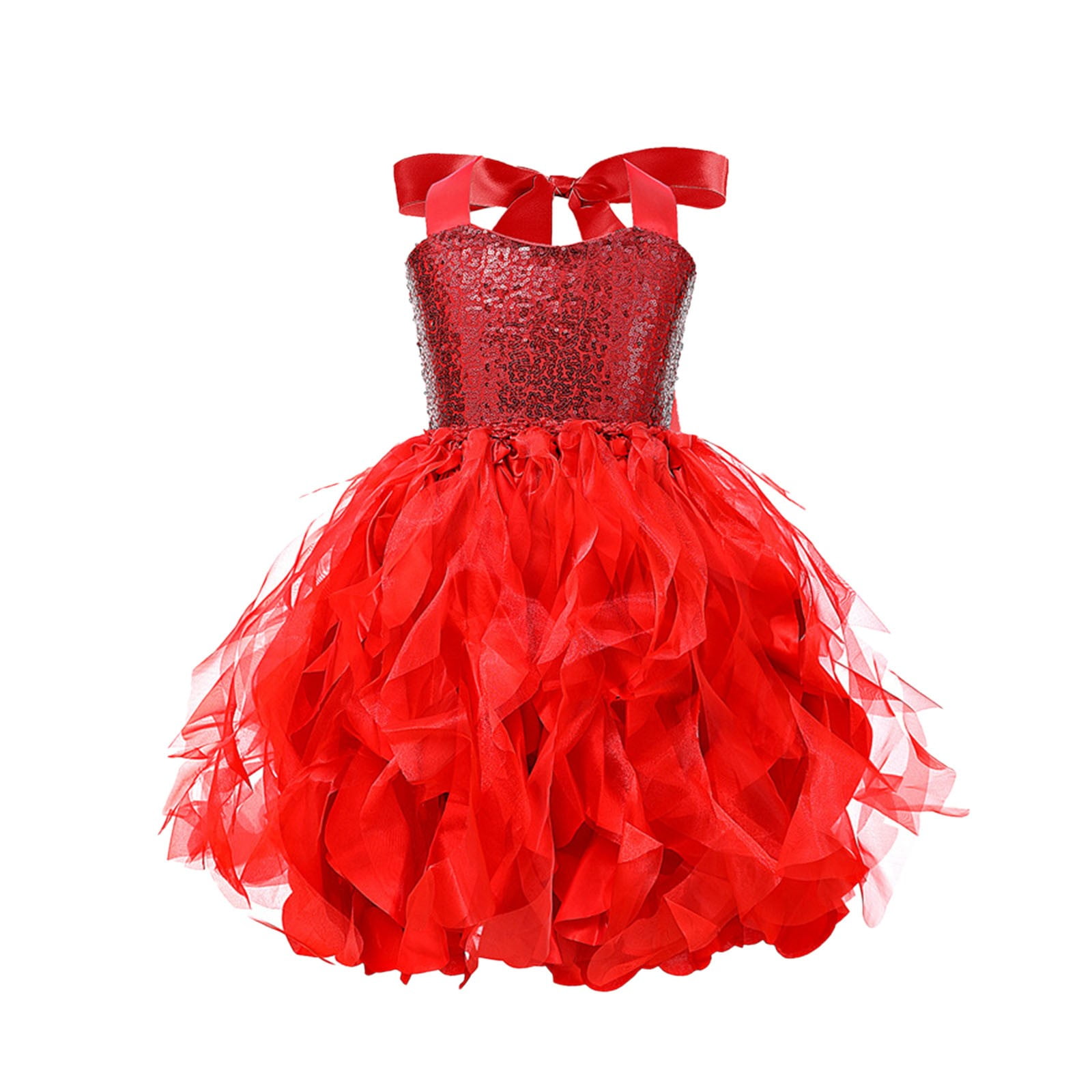 Mikilon Dress for Girls Sparkly Sequin Tulle Princess Birthday Party ...