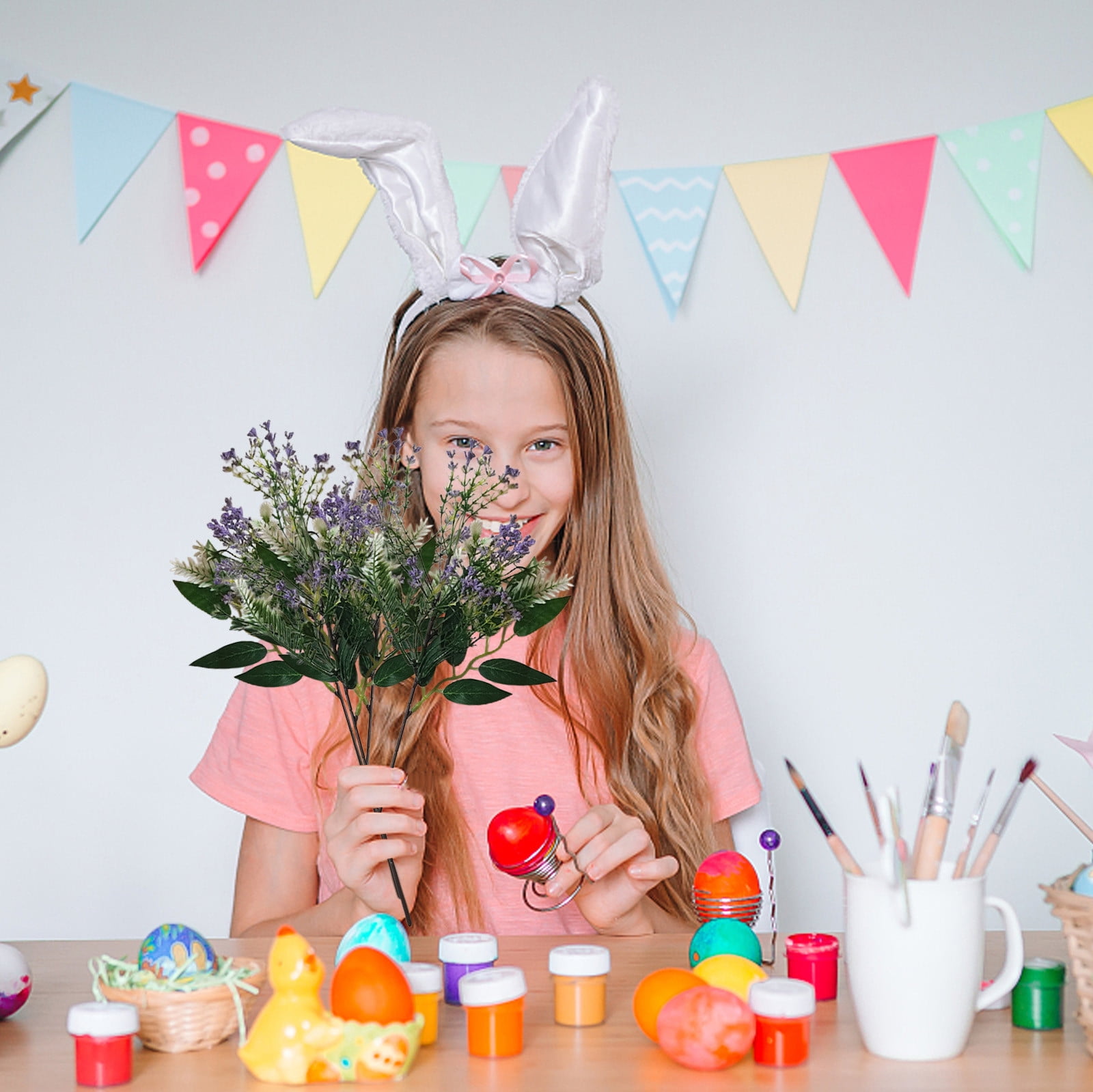 Mikilon Easter Egg Stems Flowers Artificial Spring Flowers Floral Stems ...