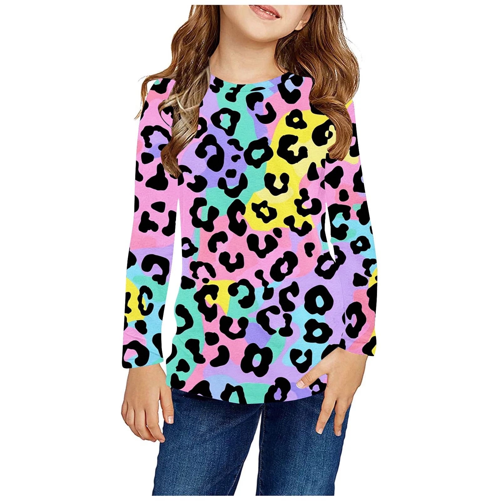 Fesfesfes Girls Long Sleeve Tops Size 10-12 Striped Kids Clothes Casual ...