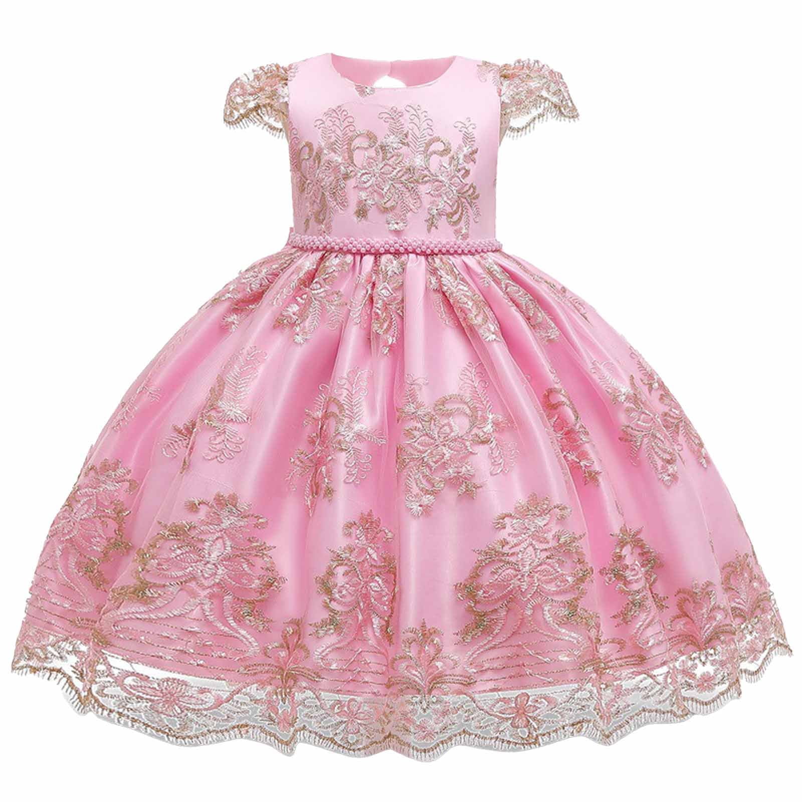 Fesfesfes Girls Special Occasion Dresses Size 3 Years Floral Print Tied ...