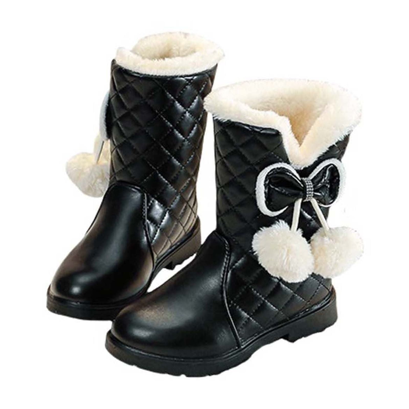 Mikilon Girls Warm Snow Boots Size 4-11 Years Winter Plus Velvet and ...