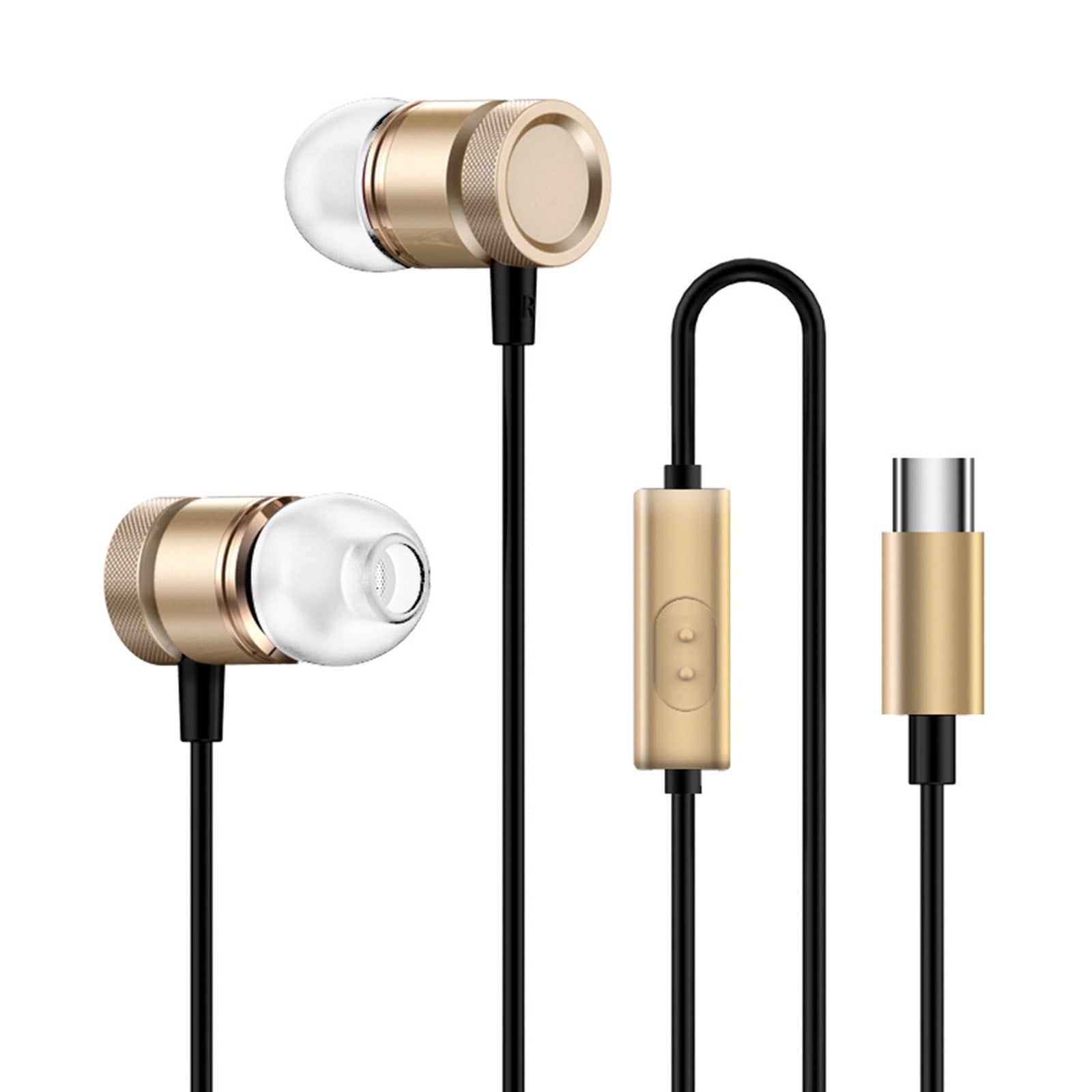 Mikilon Headphones, Metal In-ear Flat Port Headphones Type-c Plug Heavy ...