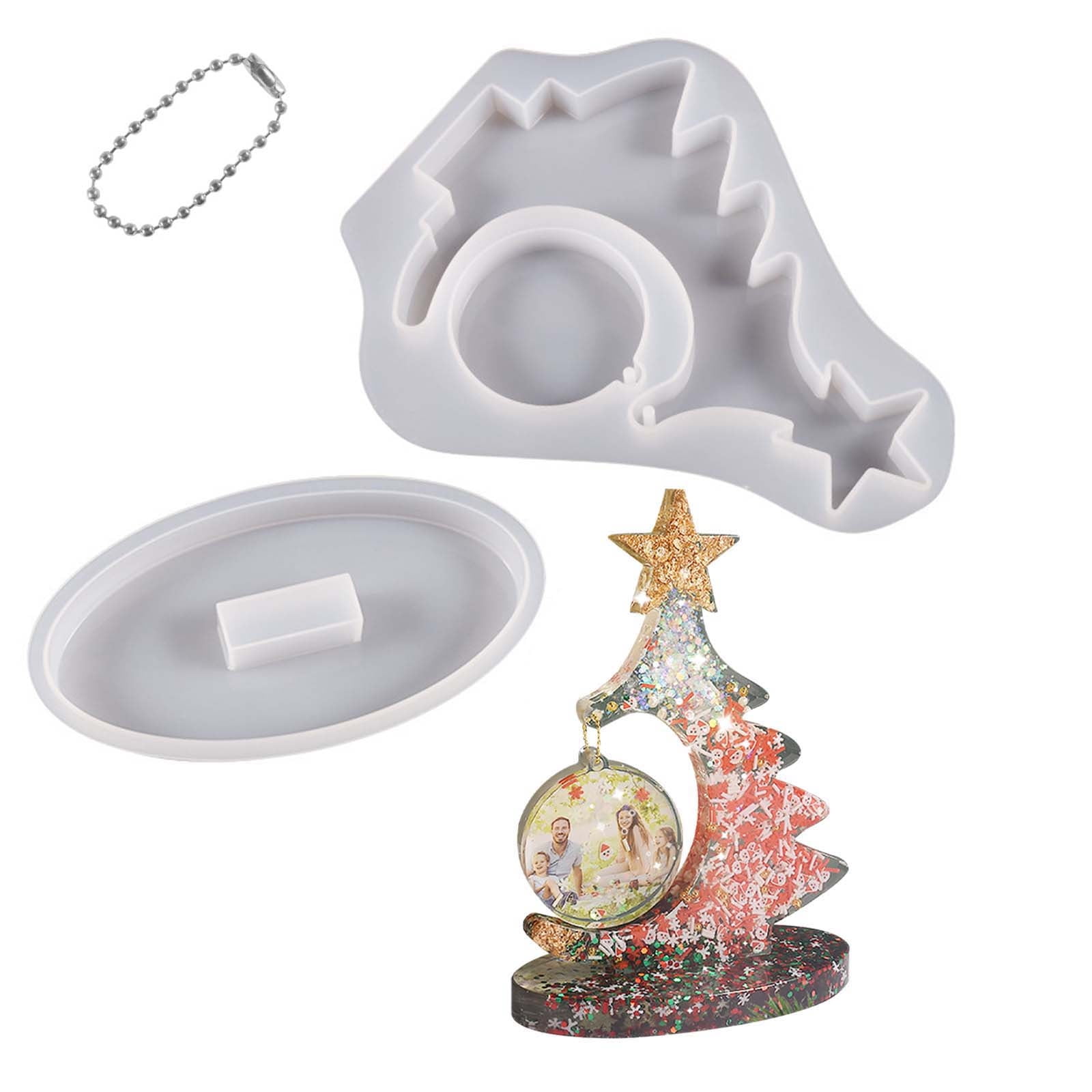 Home Decor, Crystal Drop Glue Resin Christmas Tree Frame Gypsum Pendant ...