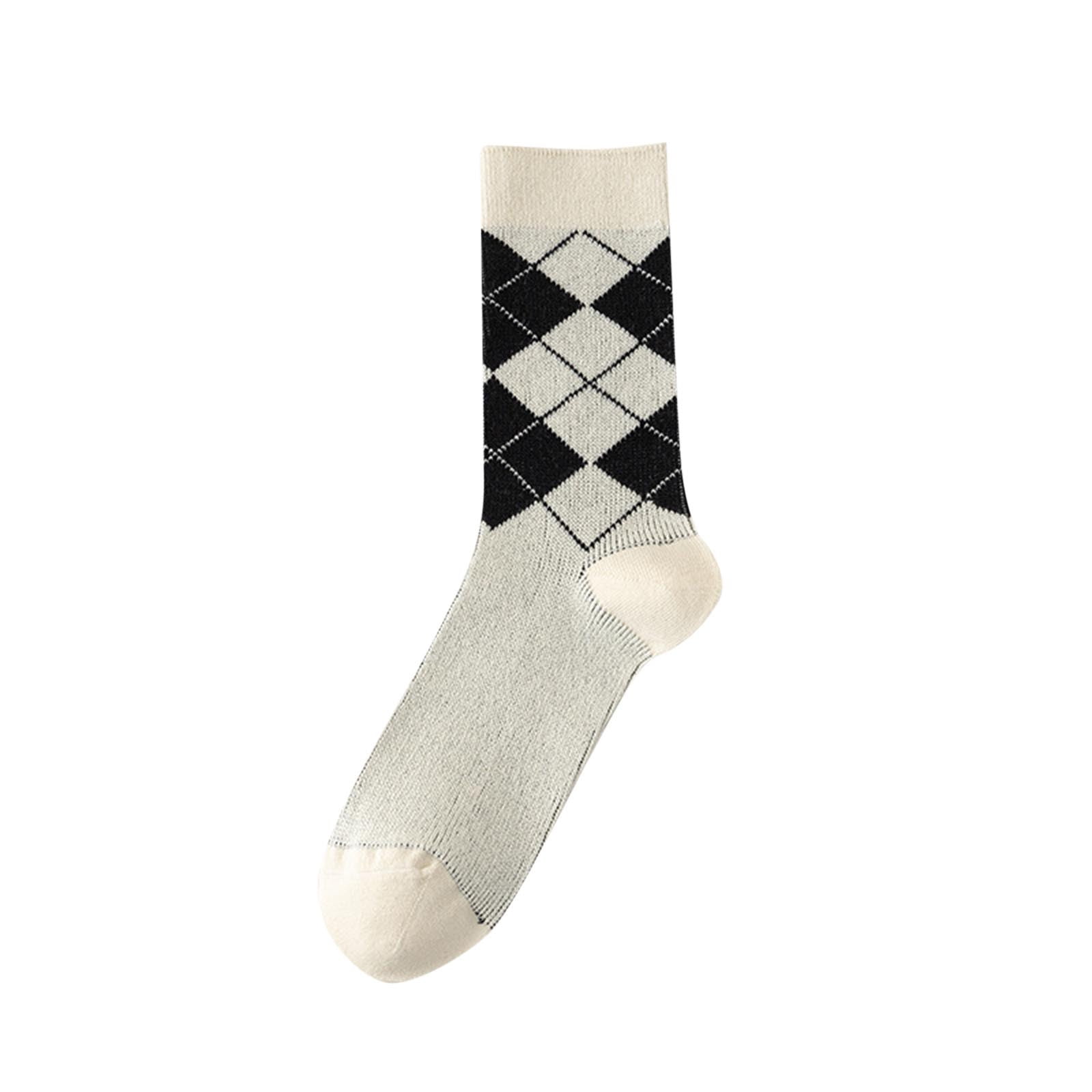 Mikilon Men's Winter Splice Color Socks Warm Deodorize and Absorb Sweat ...