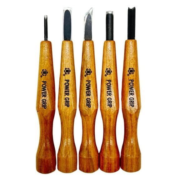 Mikisyo POWER GRIP Wood Carving Chisels & Gouges, 5 pieces Set, Made in ...