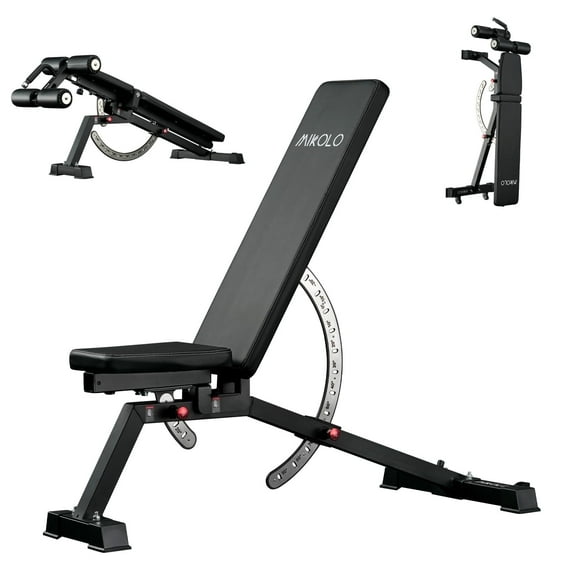 Mikolo 15-Position FID Adjustable Weight Bench, Adjustable Workout ...