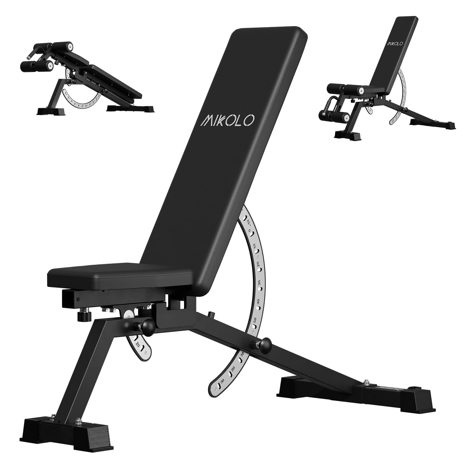 Mikolo 1200LBS FID Weight Bench, Adjustable Workout Bench with Detachable Leg Support, Vertical ...