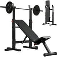 Mikolo 8 in 1 Olympic Weight Bench Set with Leg Extension and Leg Curl ...