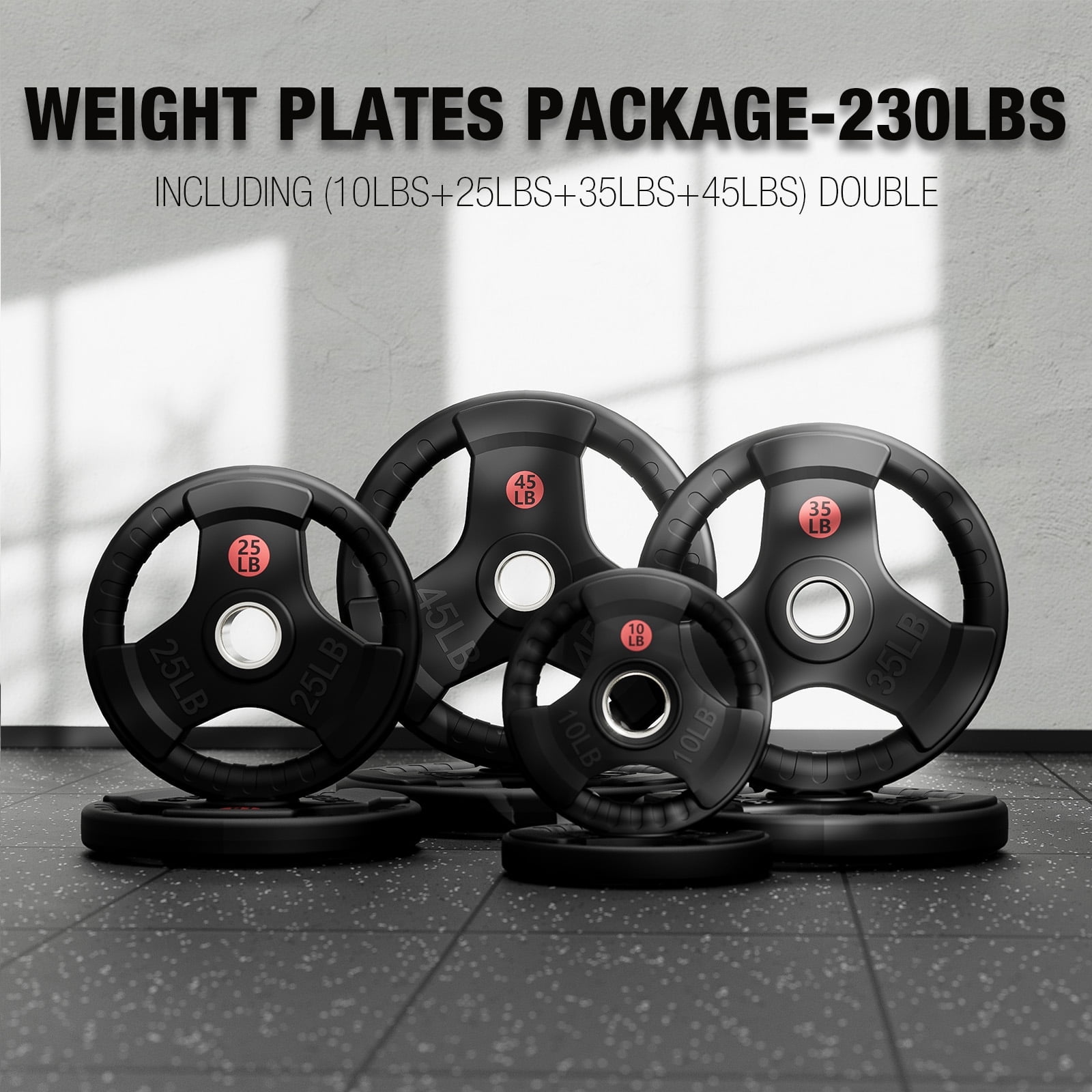 Mikolo Bumper Plates, 2-Inch Olympic Weight Plates for Weight Lifting ...