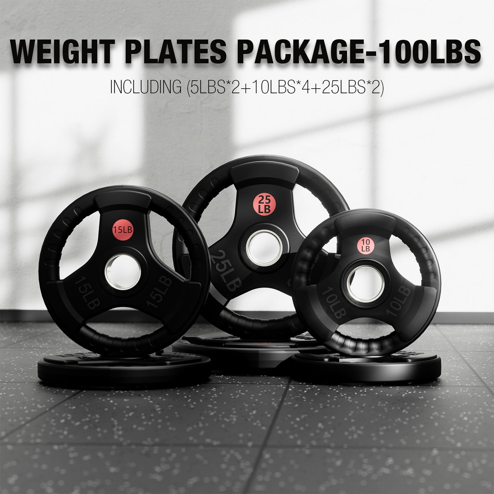 Mikolo Bumper Plates, 2-Inch Olympic Weight Plates for Weight Lifting ...