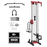 Gymax Cable Machine Attachment Set V-Shaped Press Down Bar, Tricep Rope ...