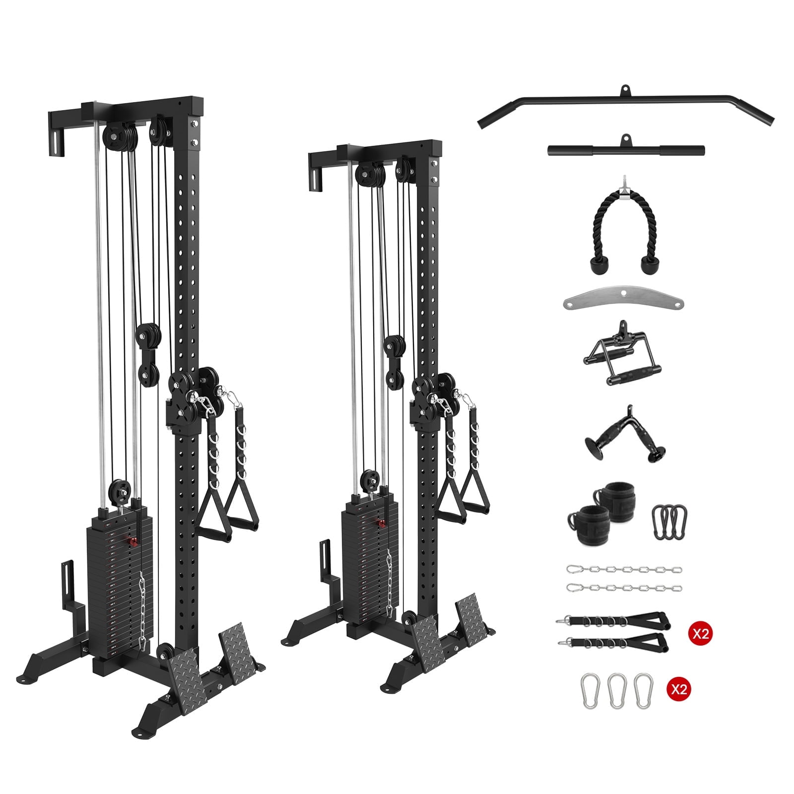 Mikolo Cable Crossover Machine, Lat Pull Down Machine with 210LBS ...