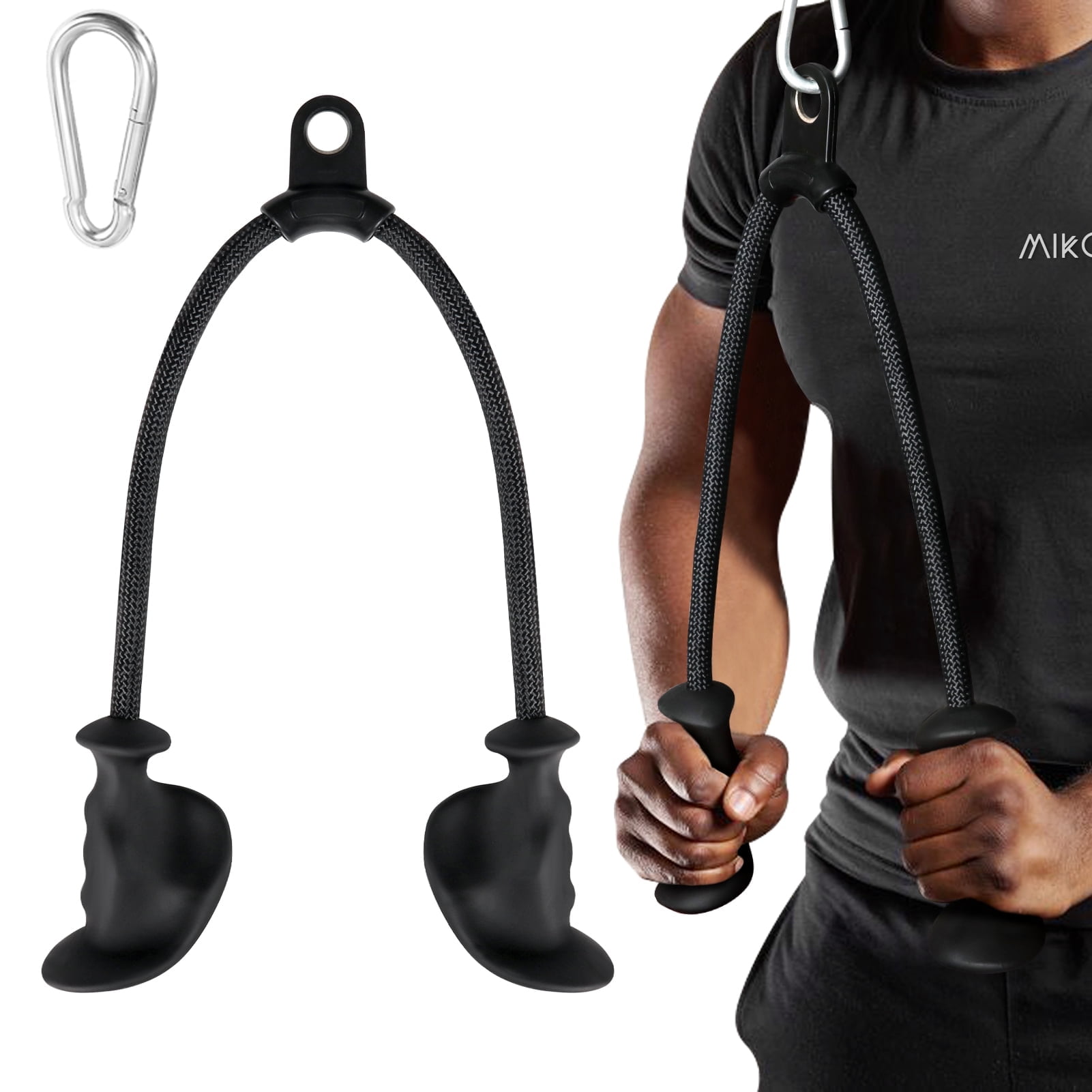Mikolo Ergonomic Triceps Rope Pull Down with Anti-Slippery Natural ...