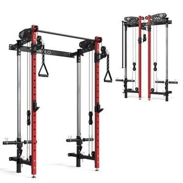 Foldable Power Rack Cage,1000lbs Capacity Wall Mounted Squat Rack with ...