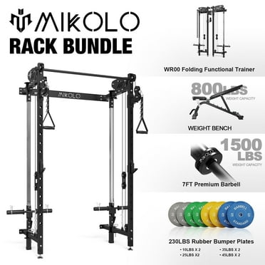 Mikolo Smith Machine Home Gym, 2000lbs Squat Rack with LAT-Pull Down ...