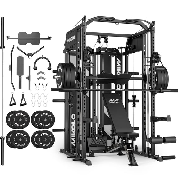 Mikolo Functional Trainer & Smith Machine, 2×2"Uprights (33 Holes ...