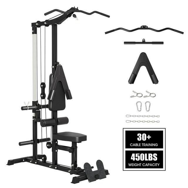 Mikolo Adjustable Weight Stack LAT Pull-Down and Row Cable Machine ...