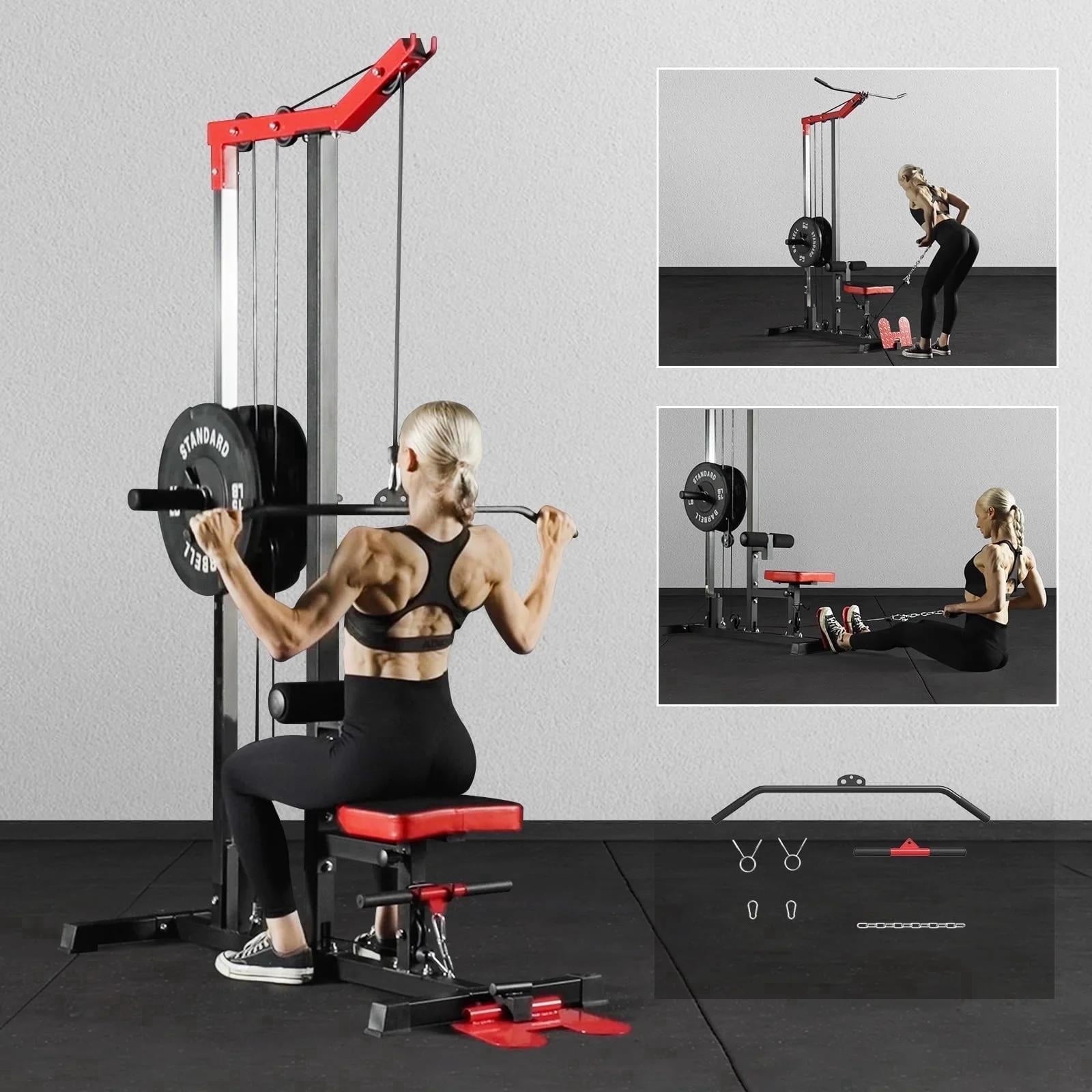 Mikolo Adjustable Weight Stack LAT Pull-Down and Row Cable Machine ...