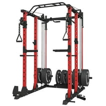 Mikolo Smith Machine Home Gym, 2000lbs Squat Rack with LAT-Pull Down ...