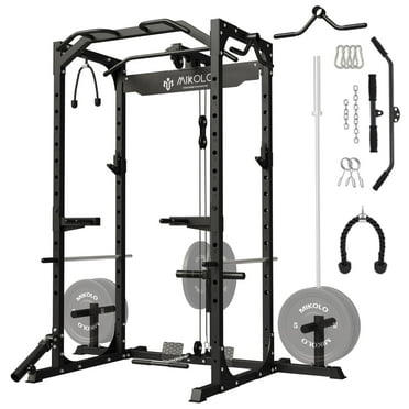 Mikolo Foldable Power Rack Cage,1000lbs Capacity Wall Mounted Squat ...